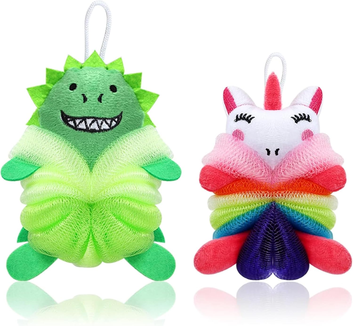 JYTDBCS 2Pcs Bath Loofahs for Kids, Cartoon Shower Puff Body Scrubber ...