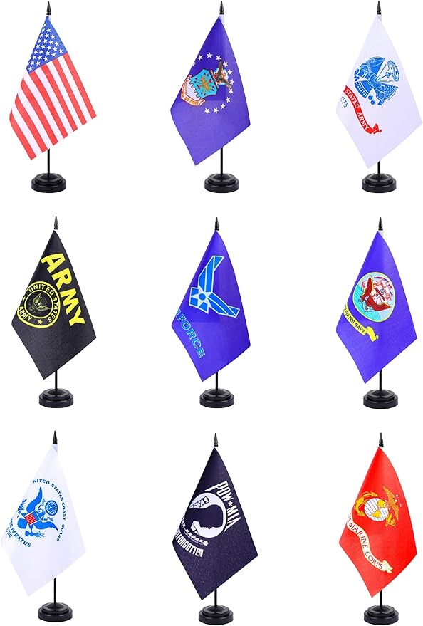 Amazon.com : ZXvZYT American Military Flag Banner USA Army Armed Desk ...
