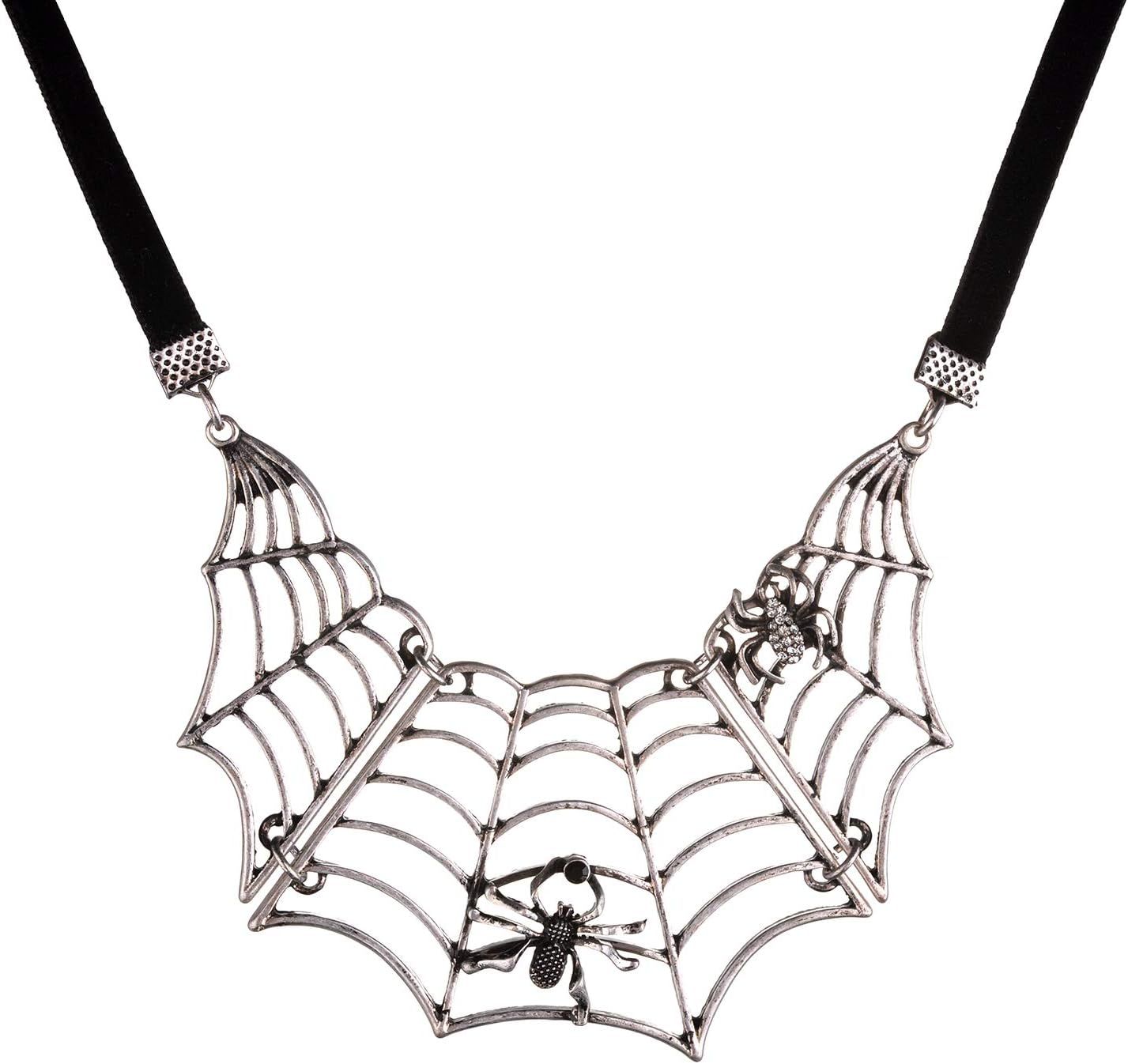 Amazon.com: LUX ACCESSORIES Halloween Burnished Silver Tone Spider Web ...