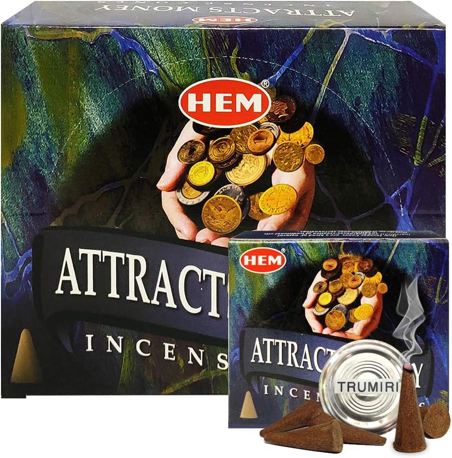 Amazon.com: HEM Attracts Money Cones Pack of 120 Cones | Natural Long ...