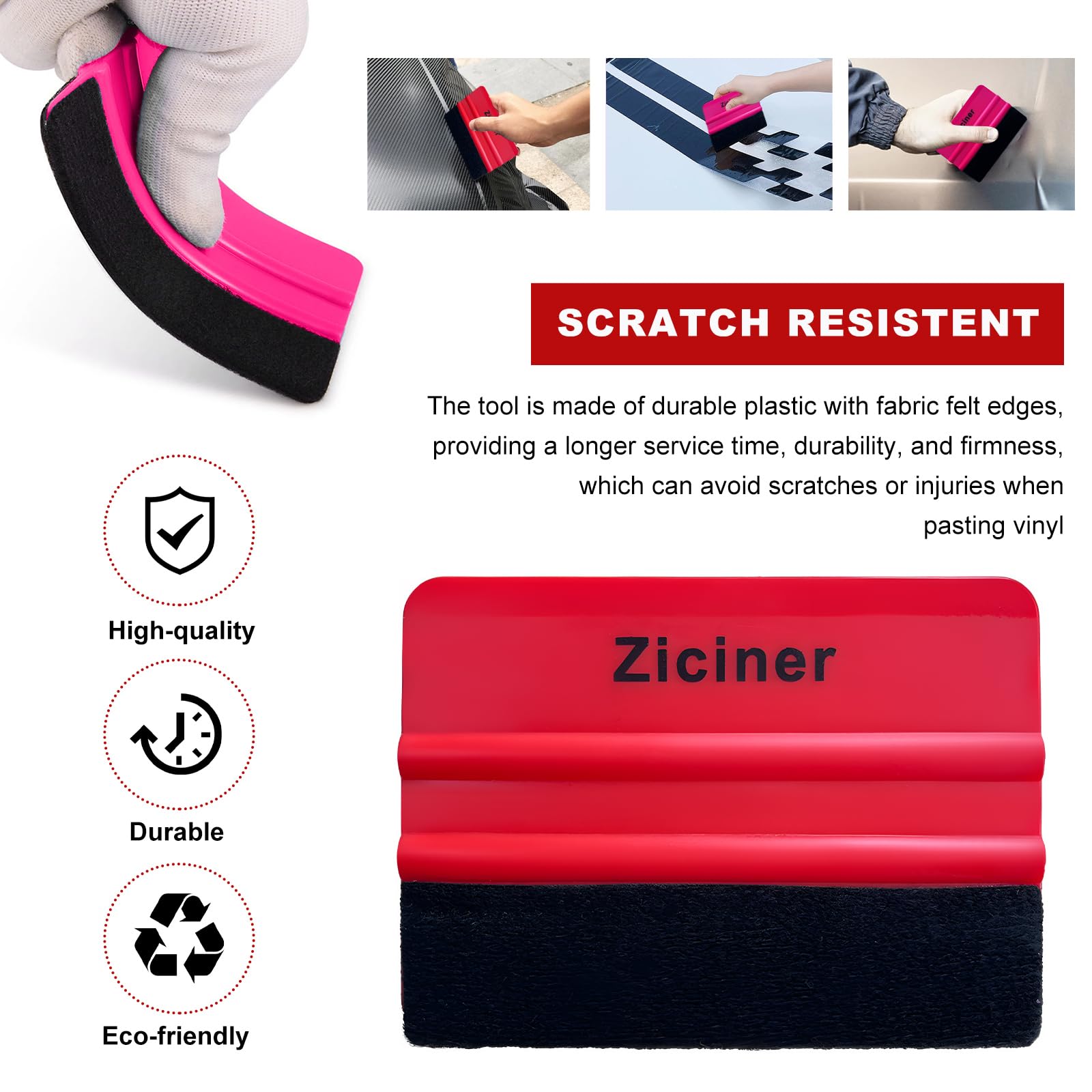 Snapklik.com : Dickno 4PCS Felt Edge Squeegee Car Wrapping Tool Kit ...