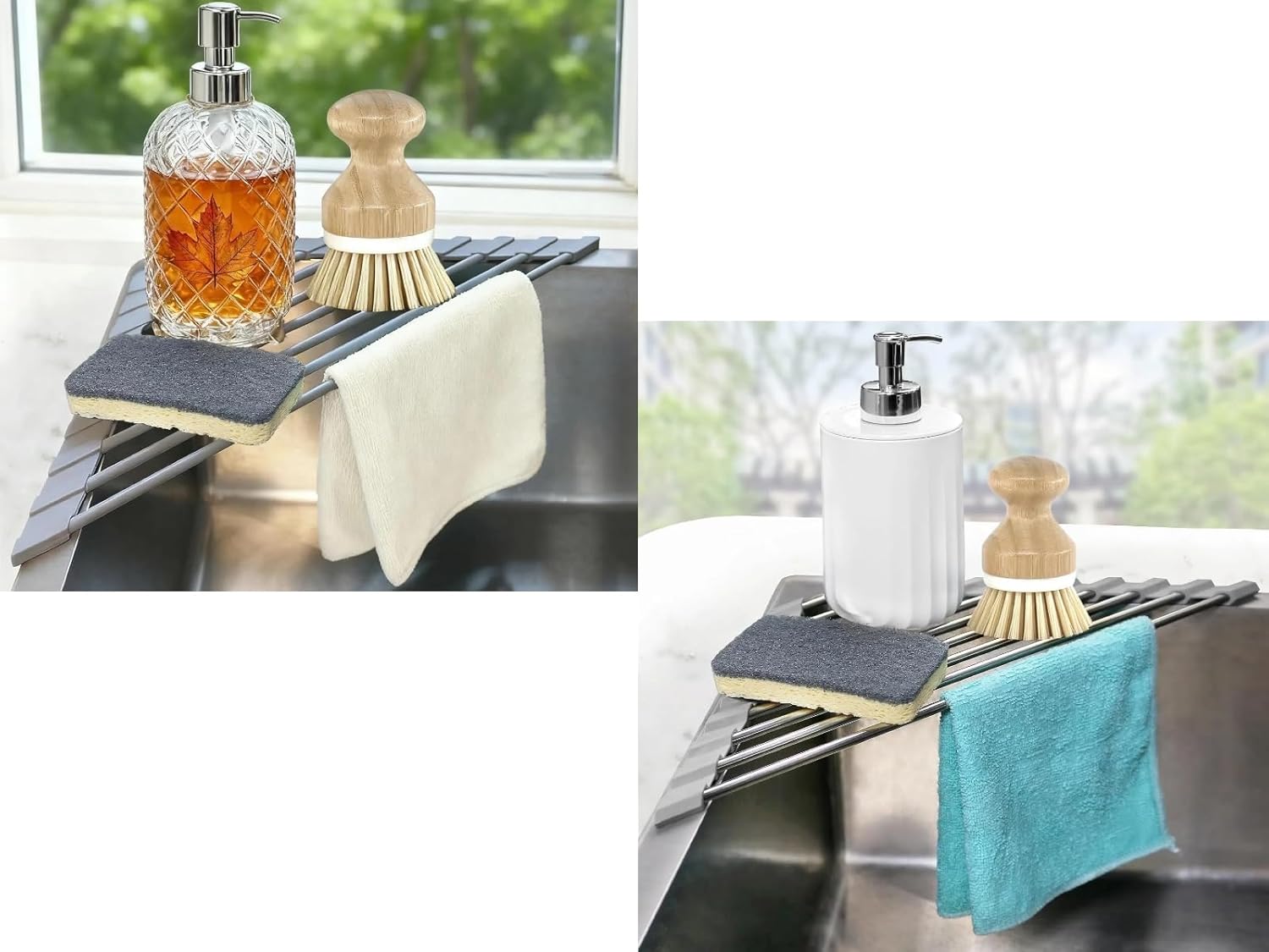 Amazon.com - Corner Sink Caddy Triangle Dish Drying Rack for Corner ...