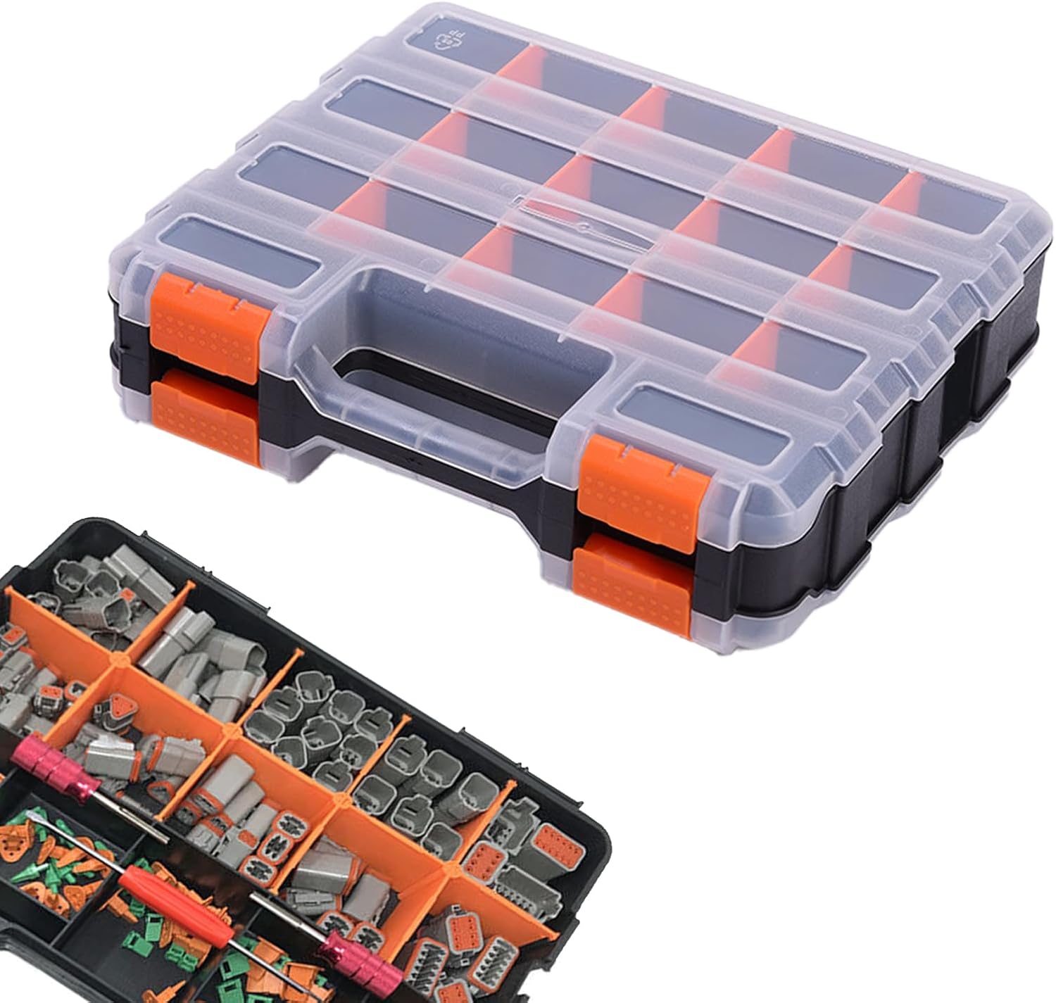 Double Side Small Parts Organizer,Hardware Organizer with 30 ...