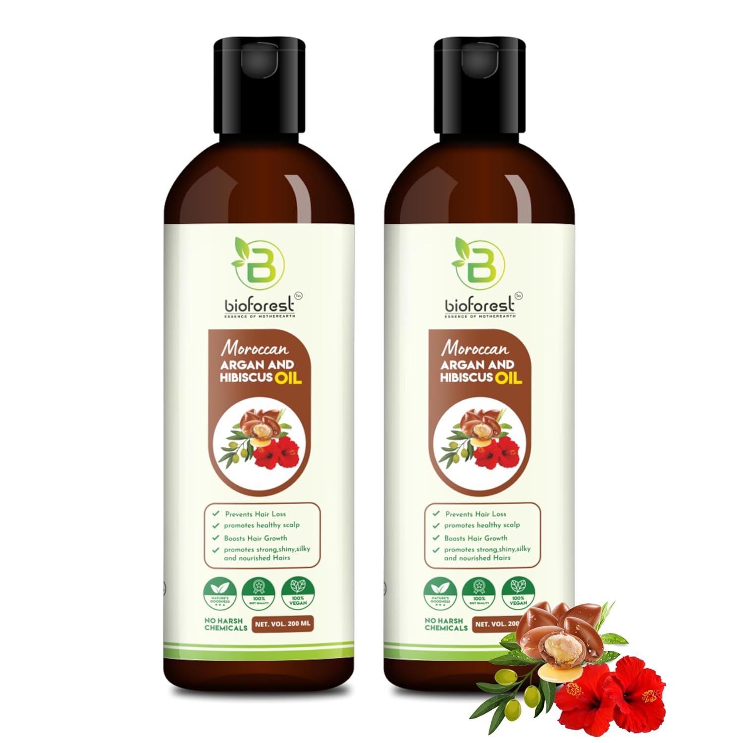 Buy Bioforest Moroccan argan and hibiscus hair oil combo for healthy ...