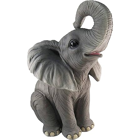 Amazon.com: DWK African Elephant Statue Outdoor Front Porch Welcome ...