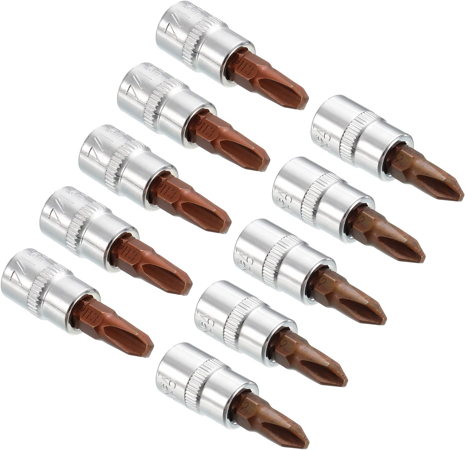 Amazon.com: uxcell 1/4" Drive x PH2 & PH3 Phillips Bit Socket Set of 10 ...