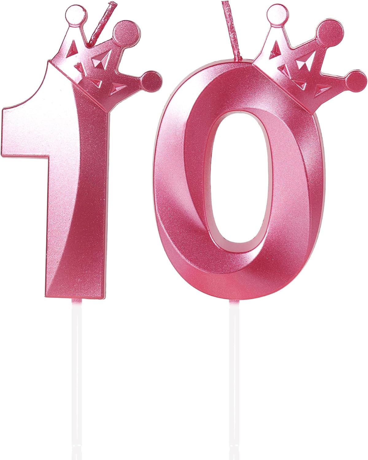 Amazon.com: Hongplus 10 Candle Birthday Cake Topper, 3D Crown Number ...