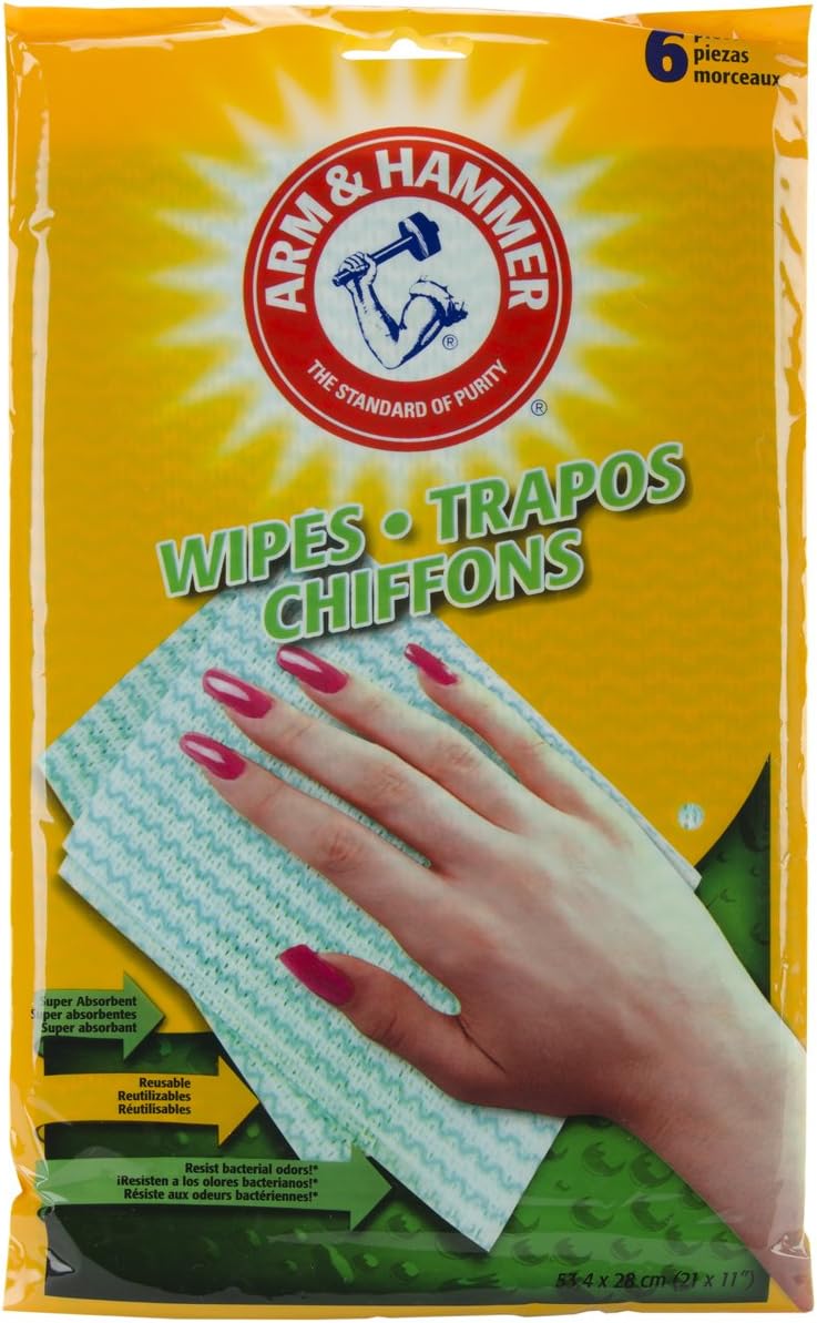 Amazon.com : Arm & Hammer Reusable Wipes 6/Pkg-Green ...