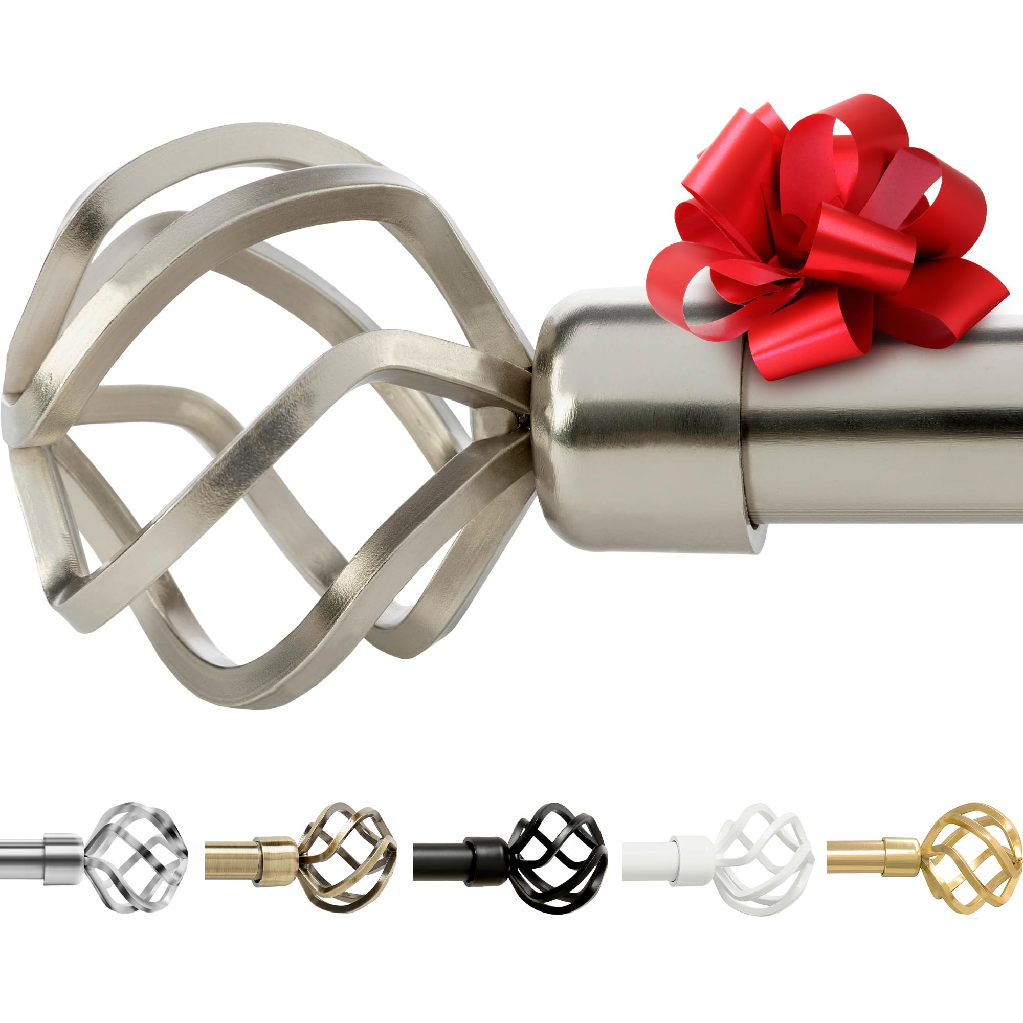 Adjustable Nickel Curtain Rod Window 86 To 120 Inch,7-10 Feet, Extra ...