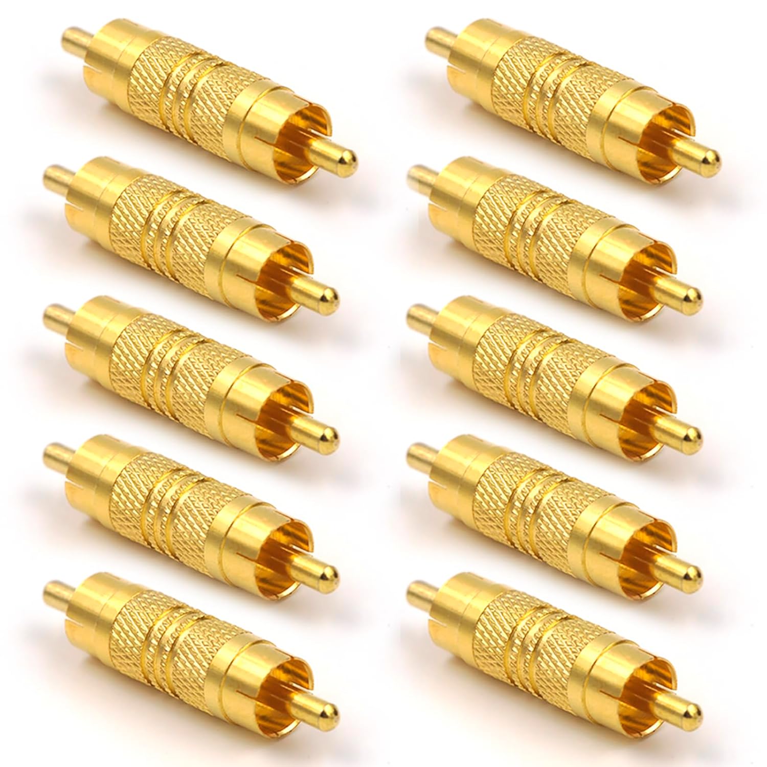 Amazon.com: VCE RCA Male to Male Coupler for RCA Cable Extend, Gold ...