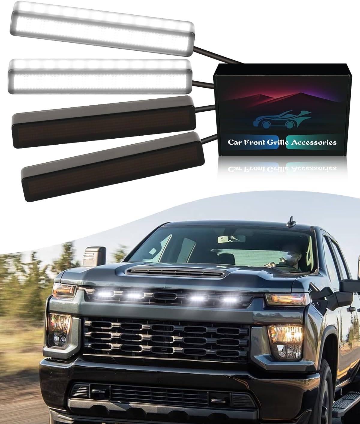 Amazon.com: LED Grill Lights for Chevy Silverado 2014-2024 2025 Grille ...