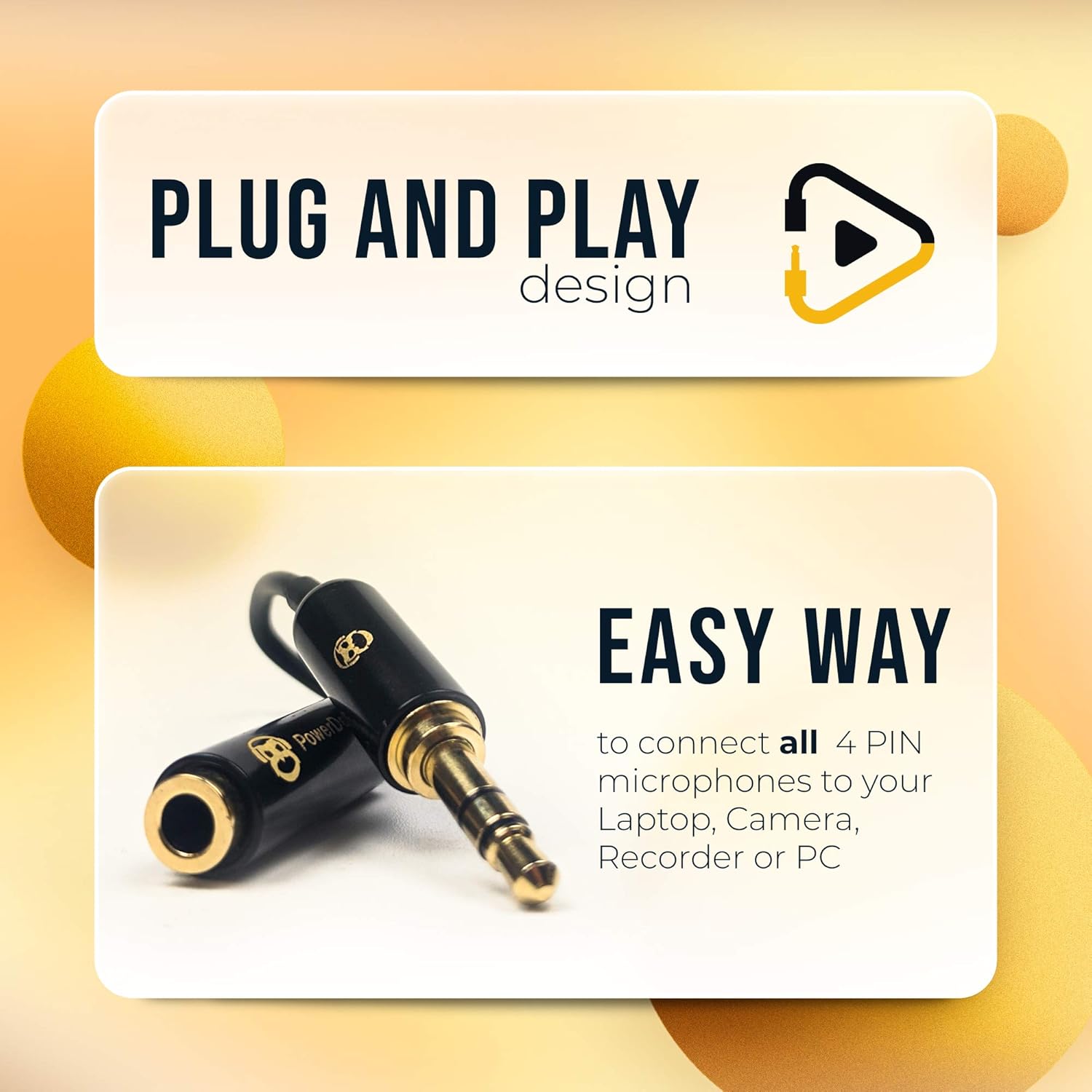 Buy TRRS to TRS Aux Male to Female Adapter Stereo - TRRS Adapter for ...