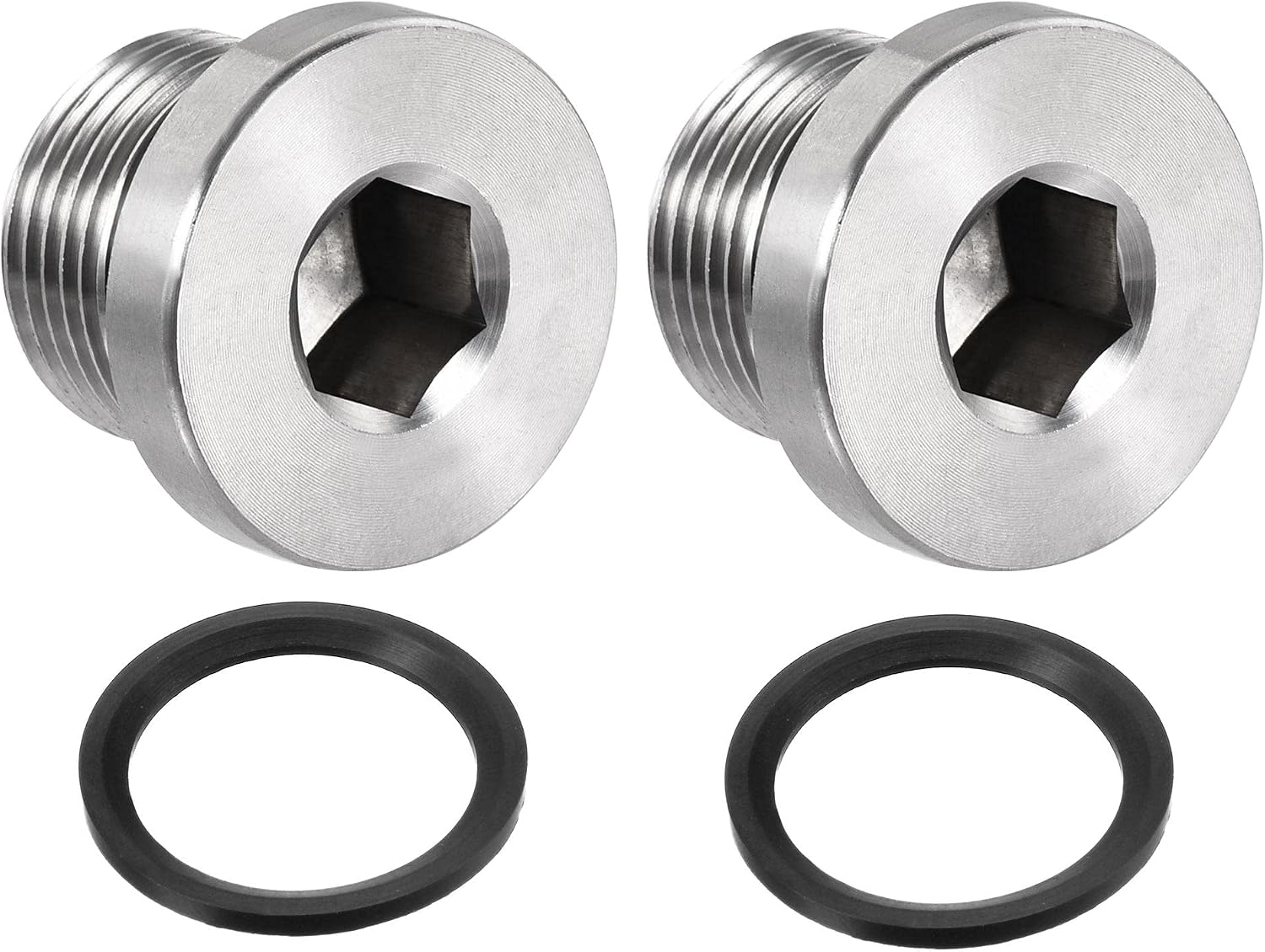 Amazon.com: uxcell Stainless Steel Inner Hex Head M20x1.5 Pipe Fitting ...
