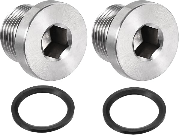 Amazon.com: uxcell Stainless Steel Inner Hex Head M20x1.5 Pipe Fitting ...