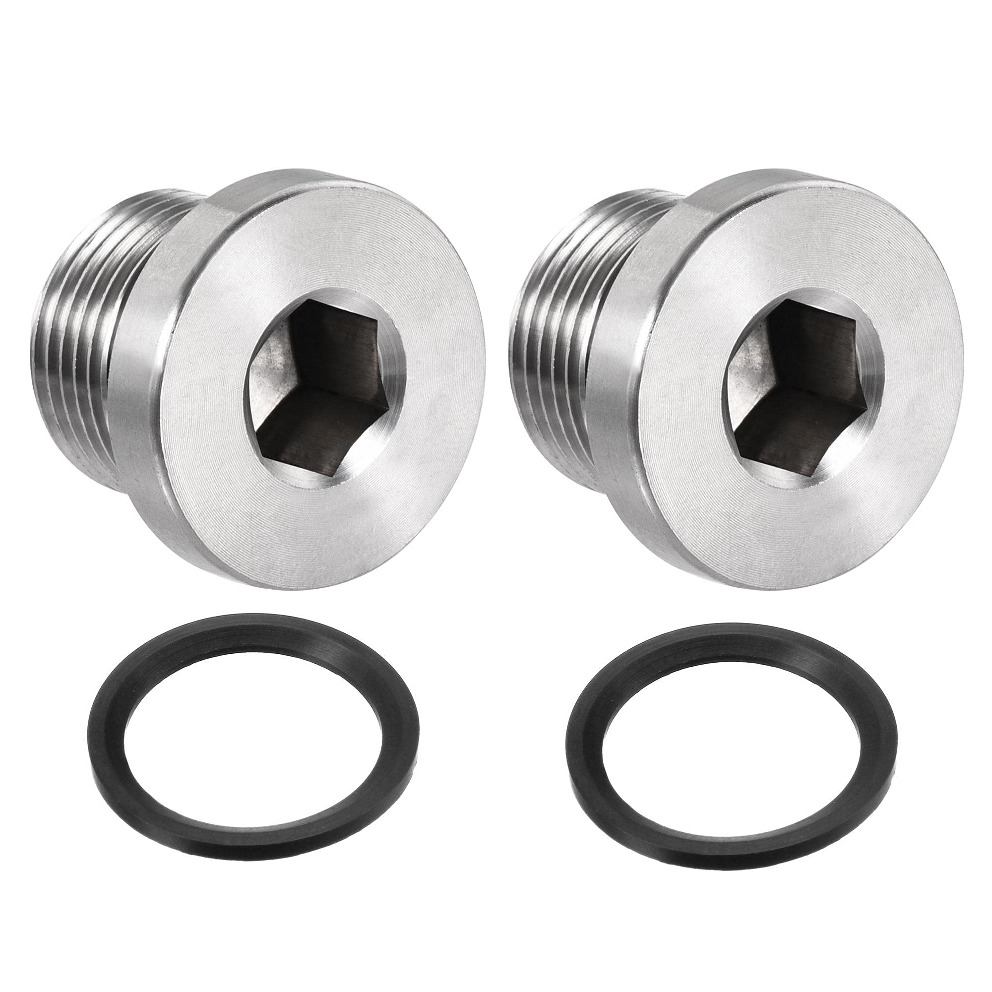 Amazon.com: uxcell Stainless Steel Inner Hex Head M20x1.5 Pipe Fitting ...