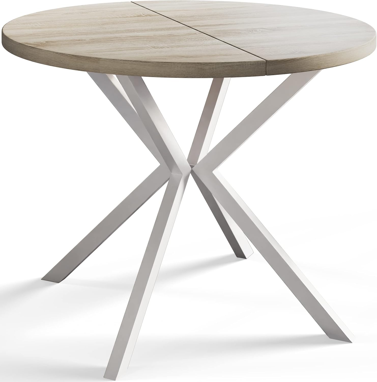 alpimeble Round Table, 90 cm / 170 cm, Folding Table, Kitchen Table ...