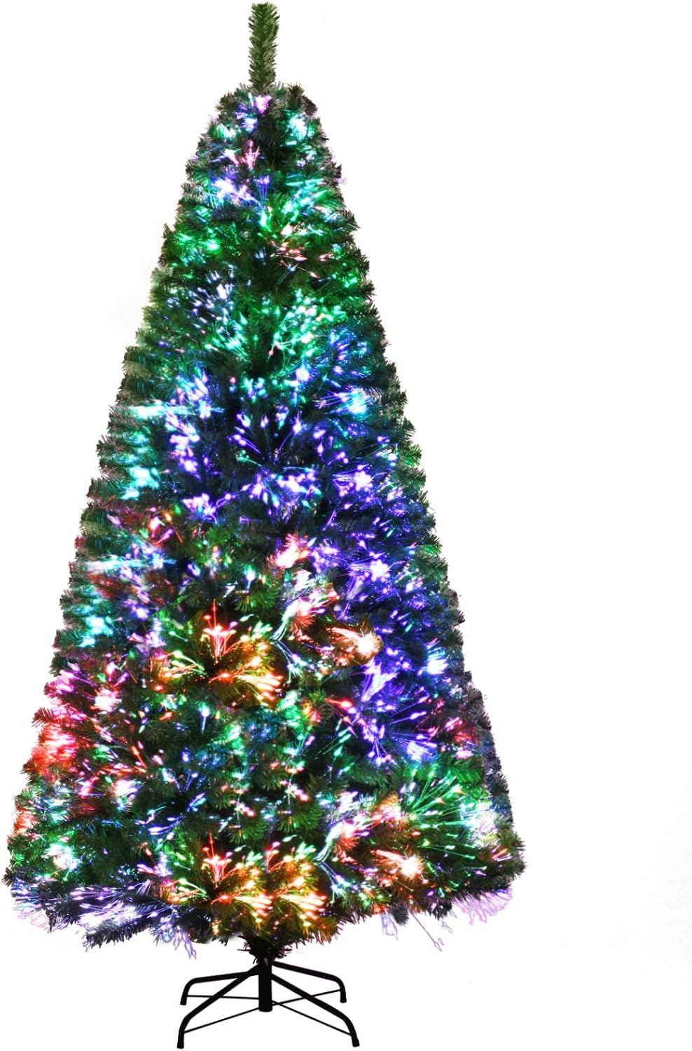 Amazon.com: HAPPYGRILL 7FT Pre-lit Fiber Optic Christmas Tree ...