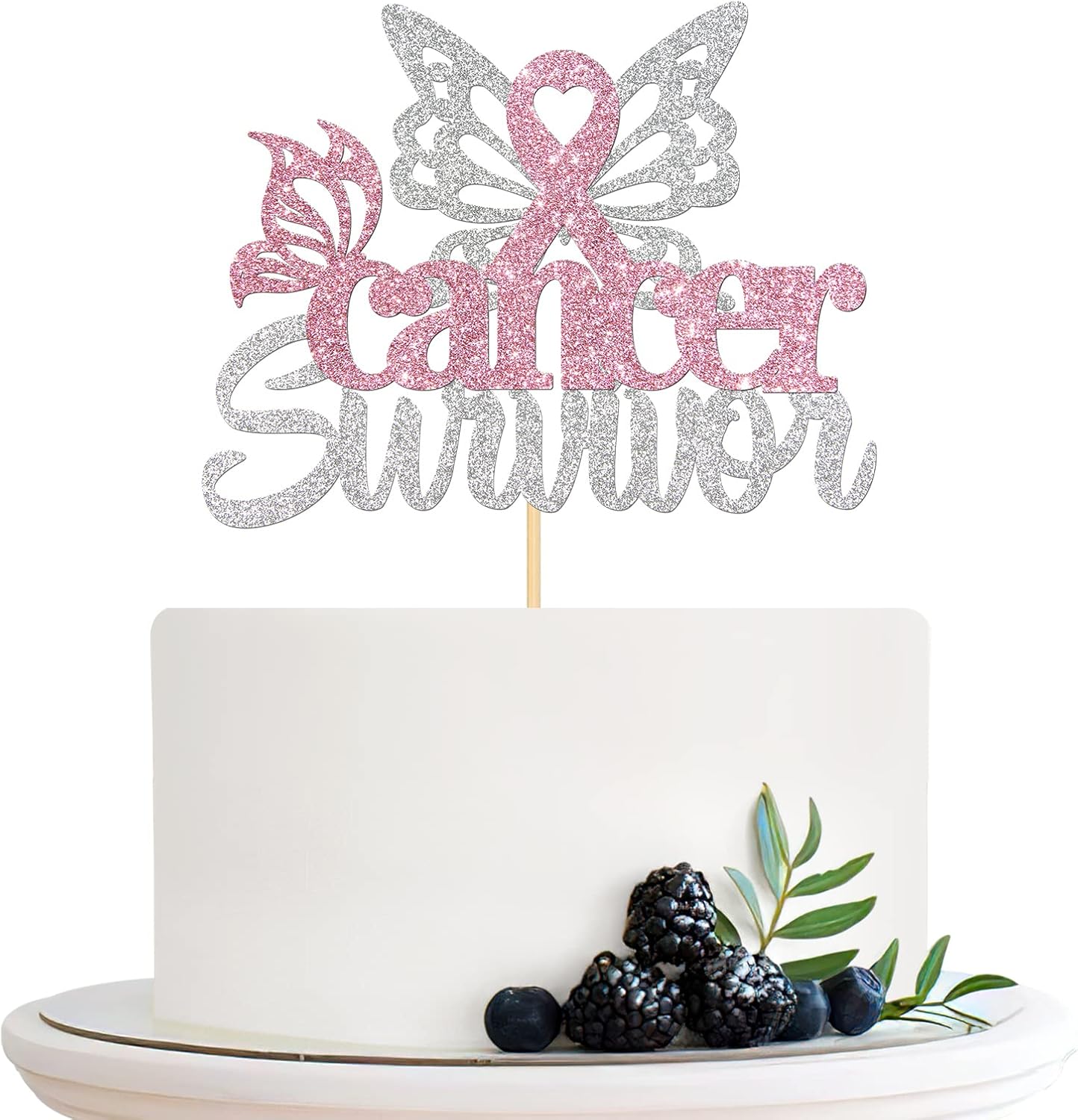 Amazon.com: Halodete Cancer Survivor Cake Topper, Cancer Sign Cake ...