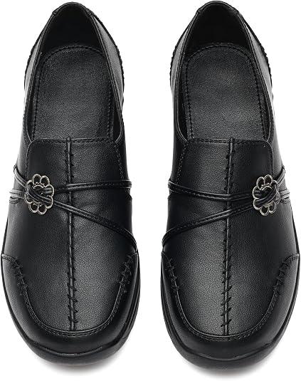 BGSTGUDS Women's Wide Loafers Shoes Wide Toe Box Dress Shoes Trendy ...