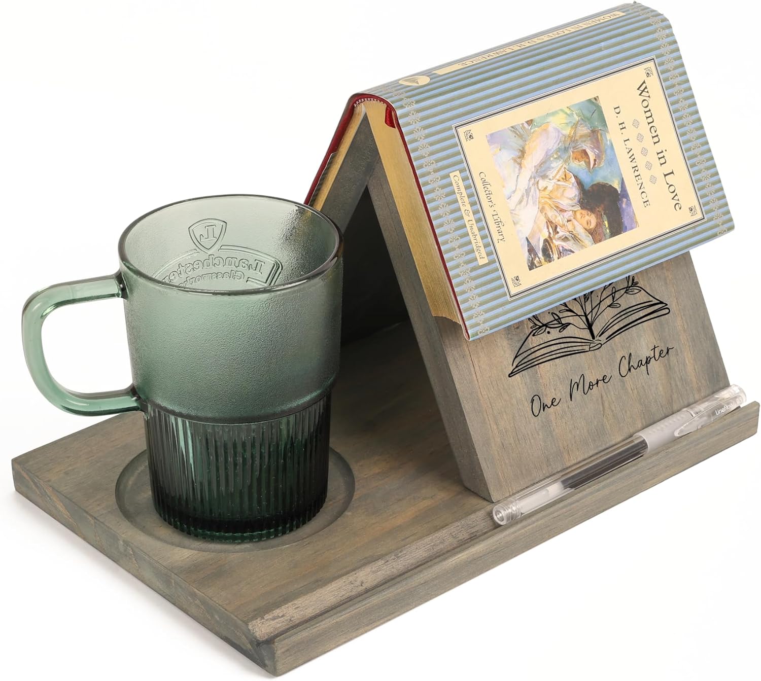 Amazon.com : LITIVY Wooden Book Holder with Drink Holder, Wooden ...