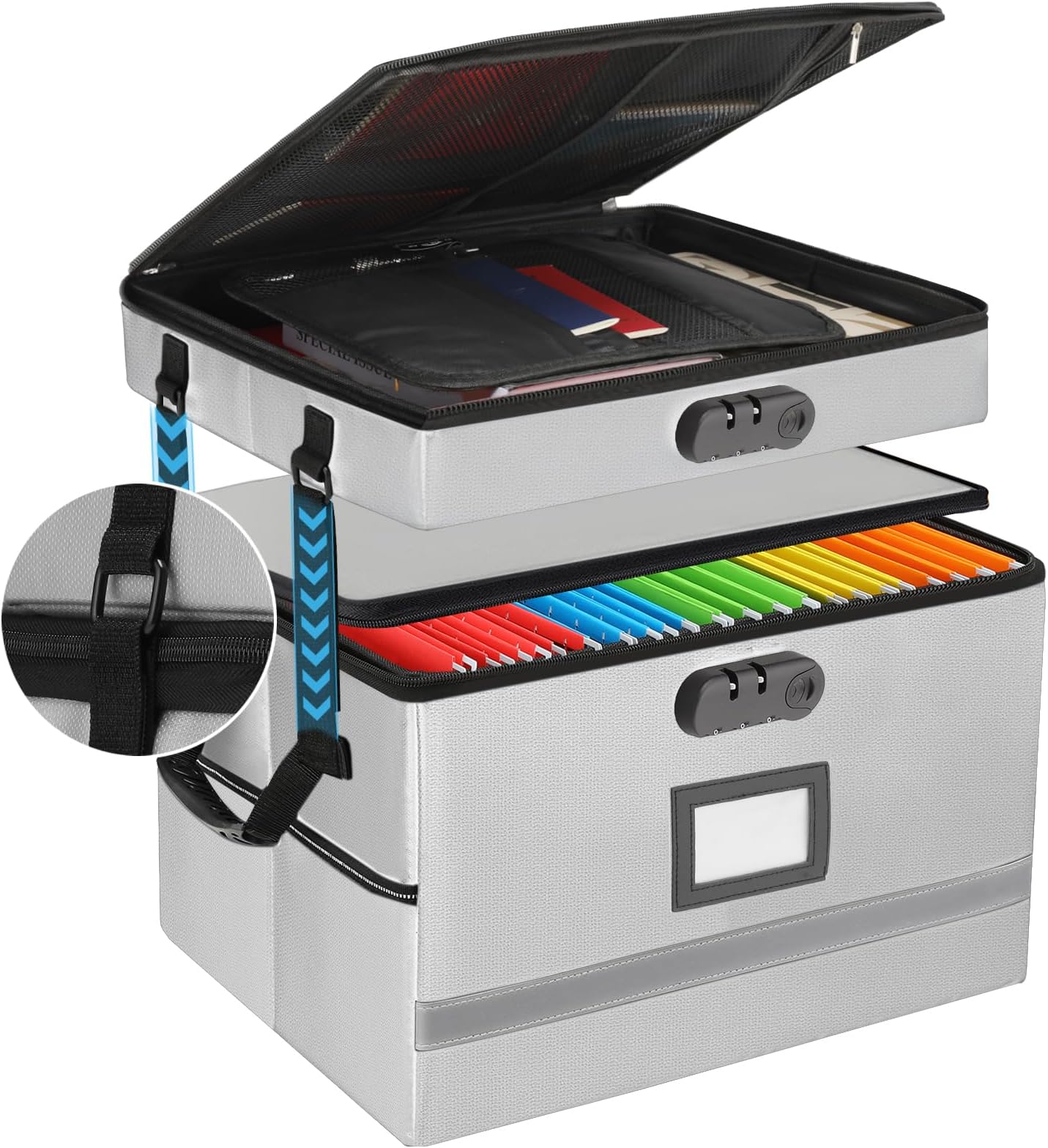 Amazon.com: Fireproof Document Box with Lock-2 Layer File Cabinet ...