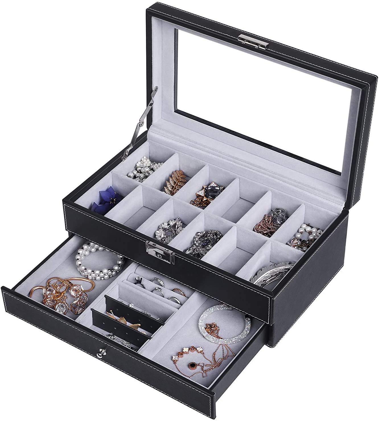 Buy Watch Storage Box - 12-Slot, Lockable Jewelry Display Cabinet ...