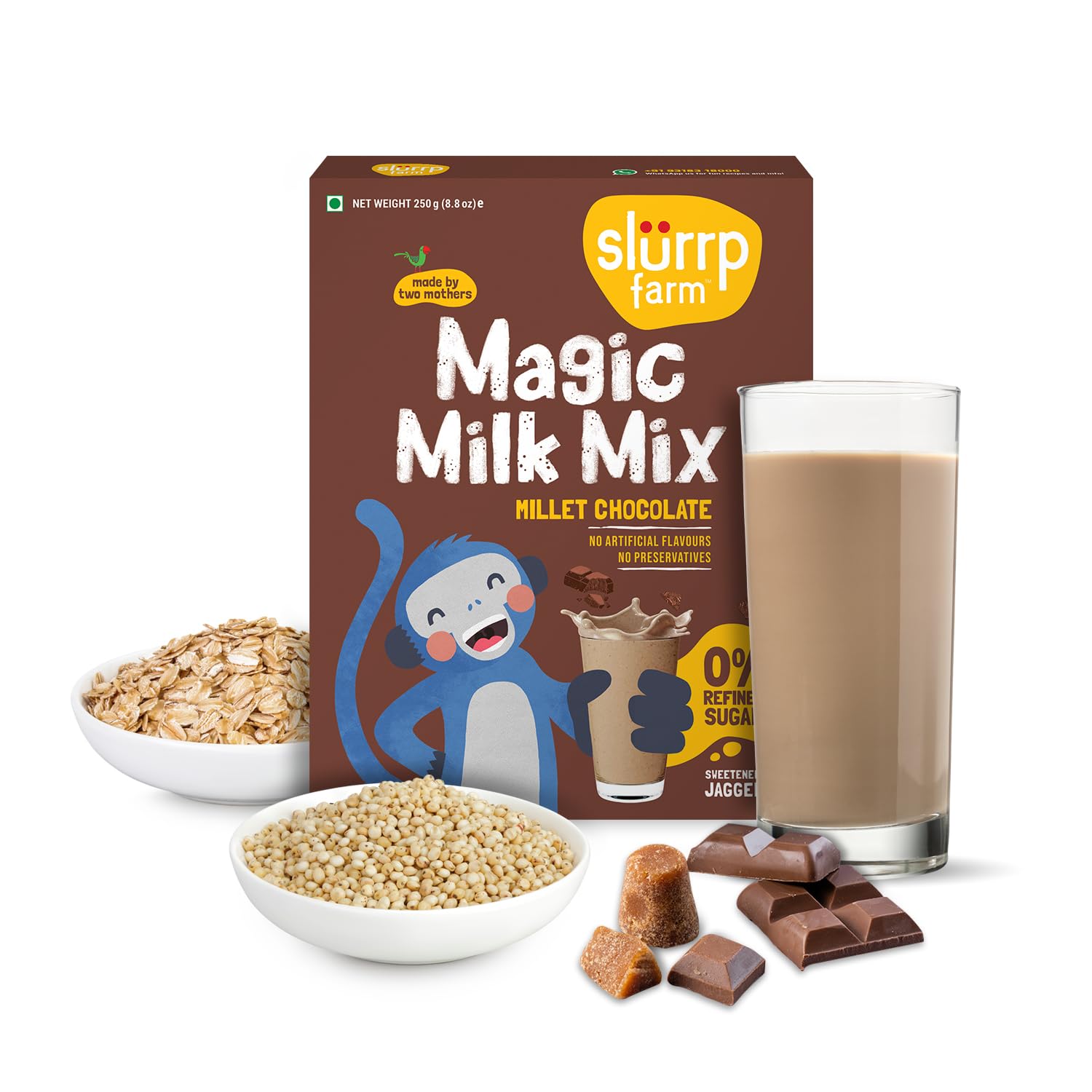 Amazon.com : Slurrp Farm Magic Milk Mix | Millet Chocolate Drink | 0% ...