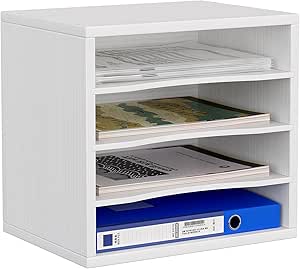 EasyPAG Wood Desktop 4 Tier A4 in Tray Office Desk Tidy File Holder ...