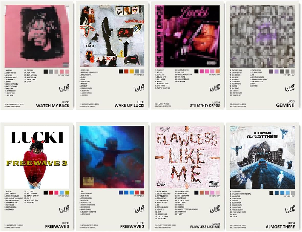 Amazon.com: Lucki Music Album Cover Signed Limited Canvas Poster (Set ...