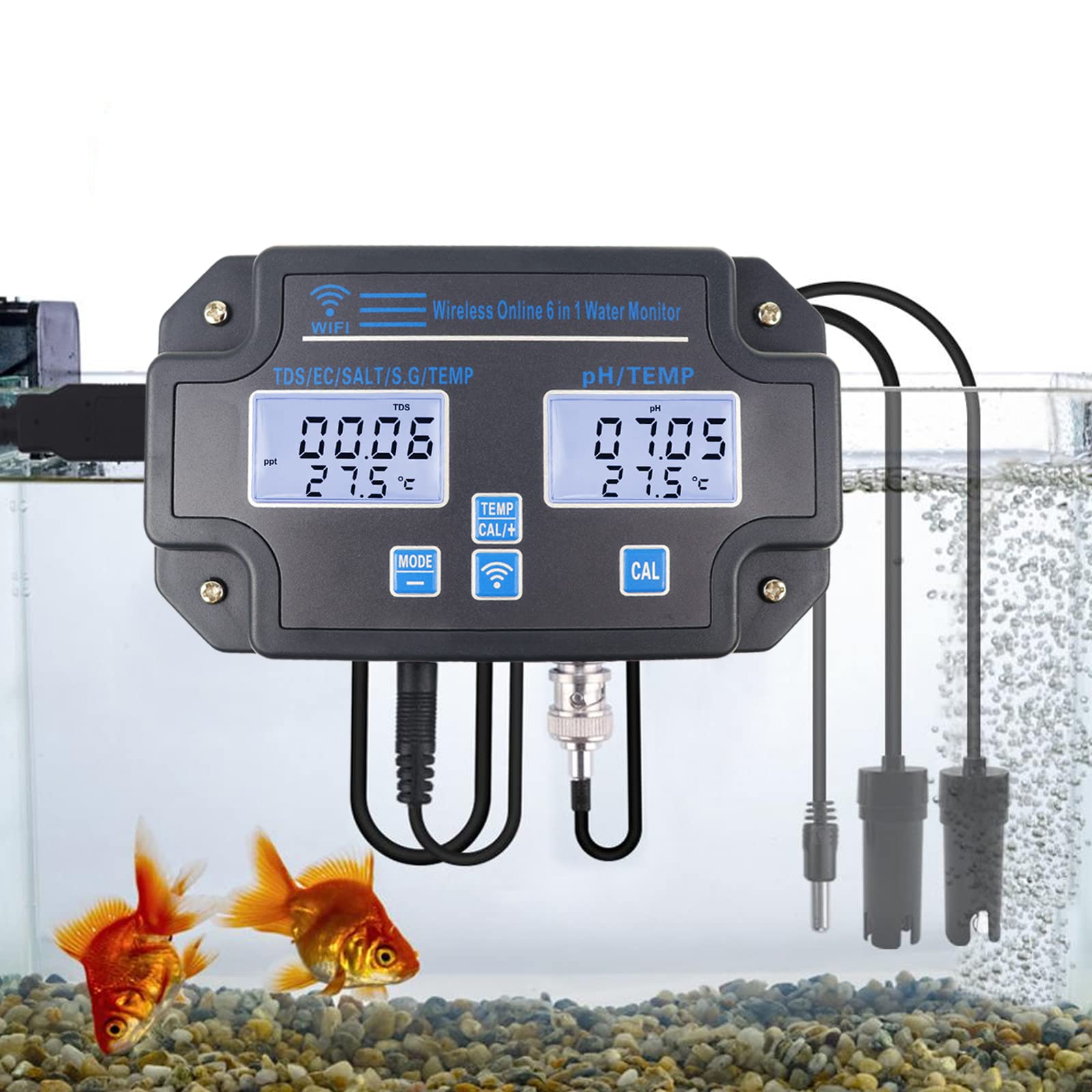 Snapklik.com : Smart Water Quality Tester, 6-in-1 WiFi pH Meter Monitor ...