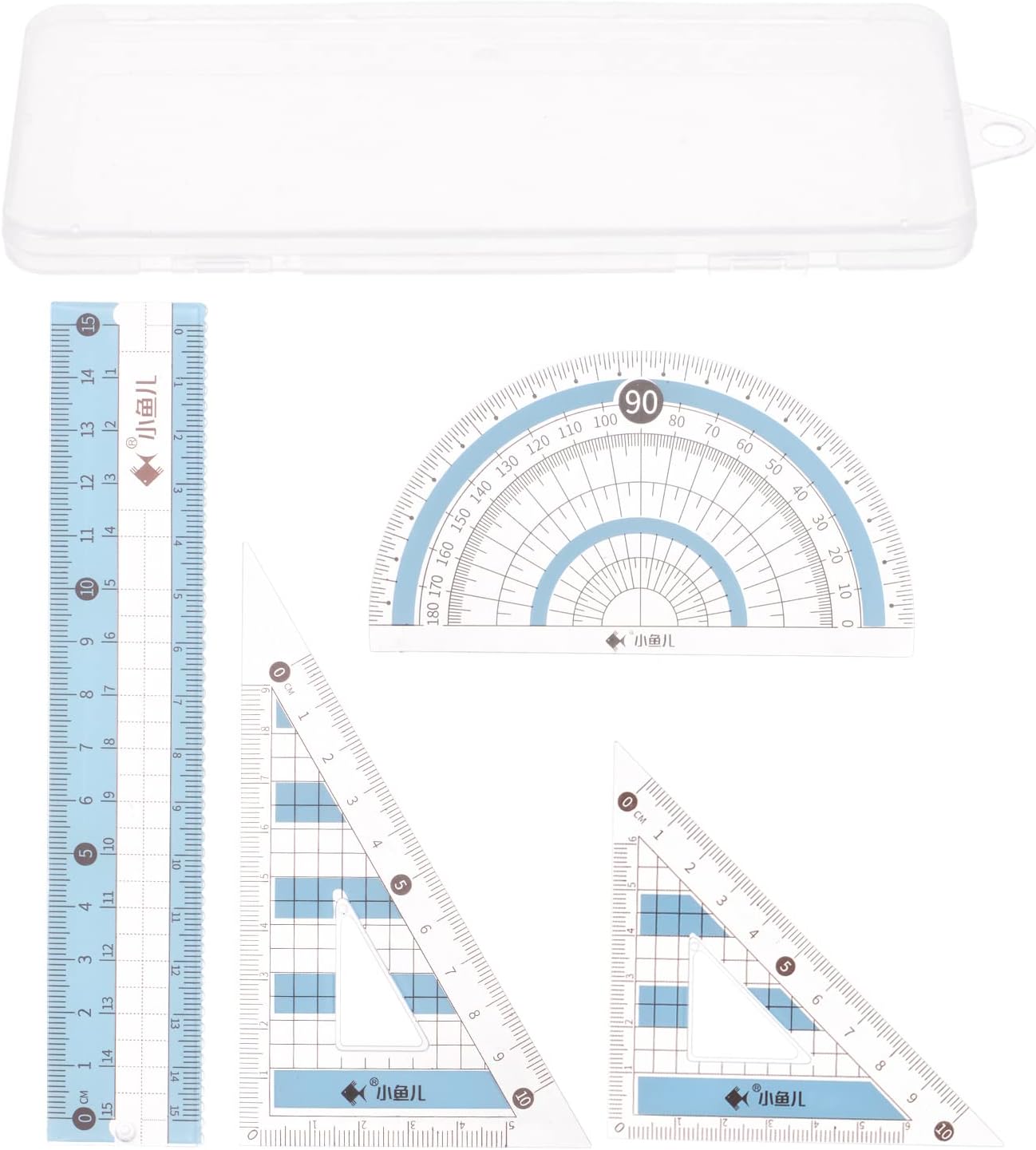 Amazon.com : HARFINGTON 4piece Ruler Set 15cm Straight Ruler Protractor ...
