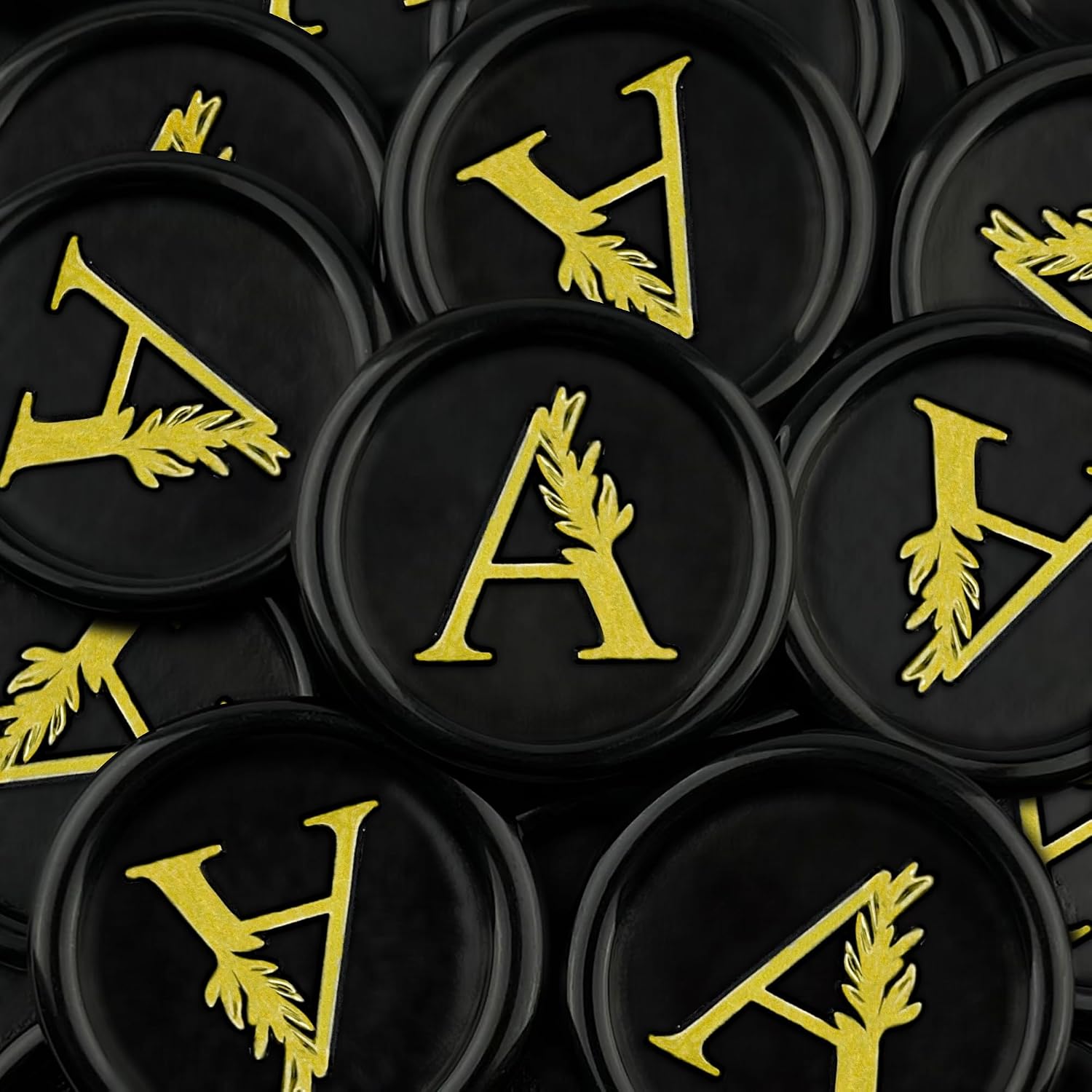 Amazon.com: 25Pcs Gold & Black Wax Seal Stickers Handmade Vintage ...