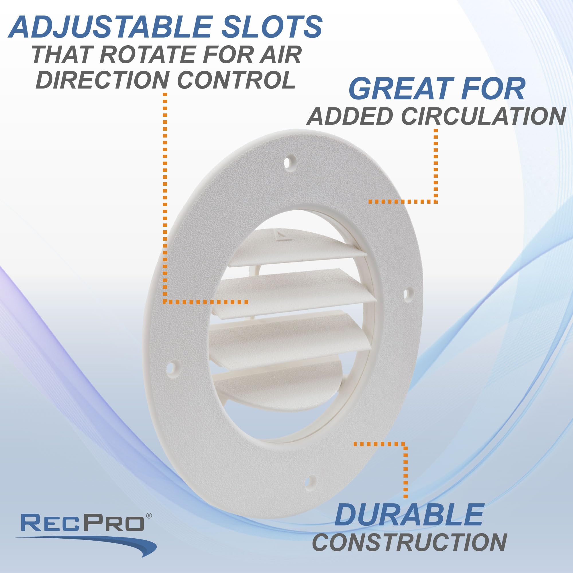 Snapklik.com : RecPro RV Air Louver Ceiling Vent 6.5" Fully Adjustable ...