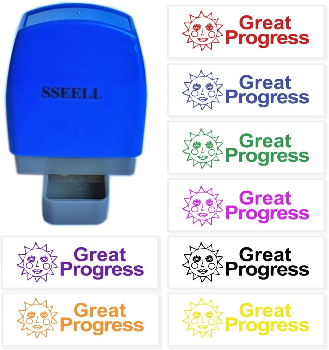 Amazon.com : SSEELL Great Progress Reward Stamp Self Inking for School ...