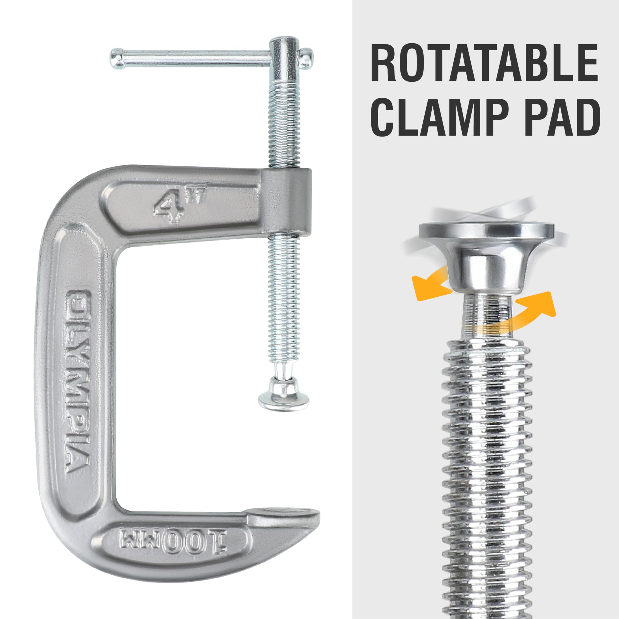 Snapklik.com : Olympia Tools Heavy Duty Cast Iron C-Clamps