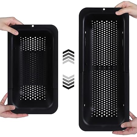 SAMMART 1 Piece Over The Sink Rectangular Colander (Grey) : Amazon.co ...