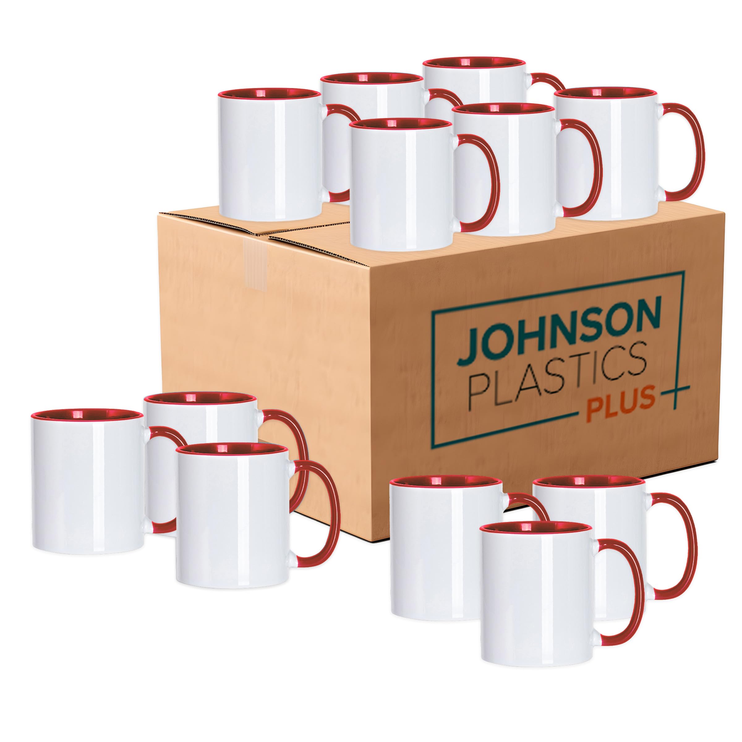 Amazon.com | 11oz Sublimation Mugs with Colored Handles & Interiors ...
