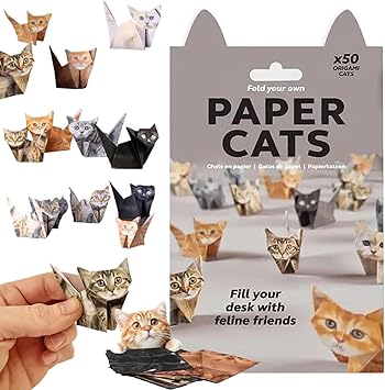 Amazon.com: DIY Paper Cats - 50 Sheets DIY Origami Paper to Fold Cute ...