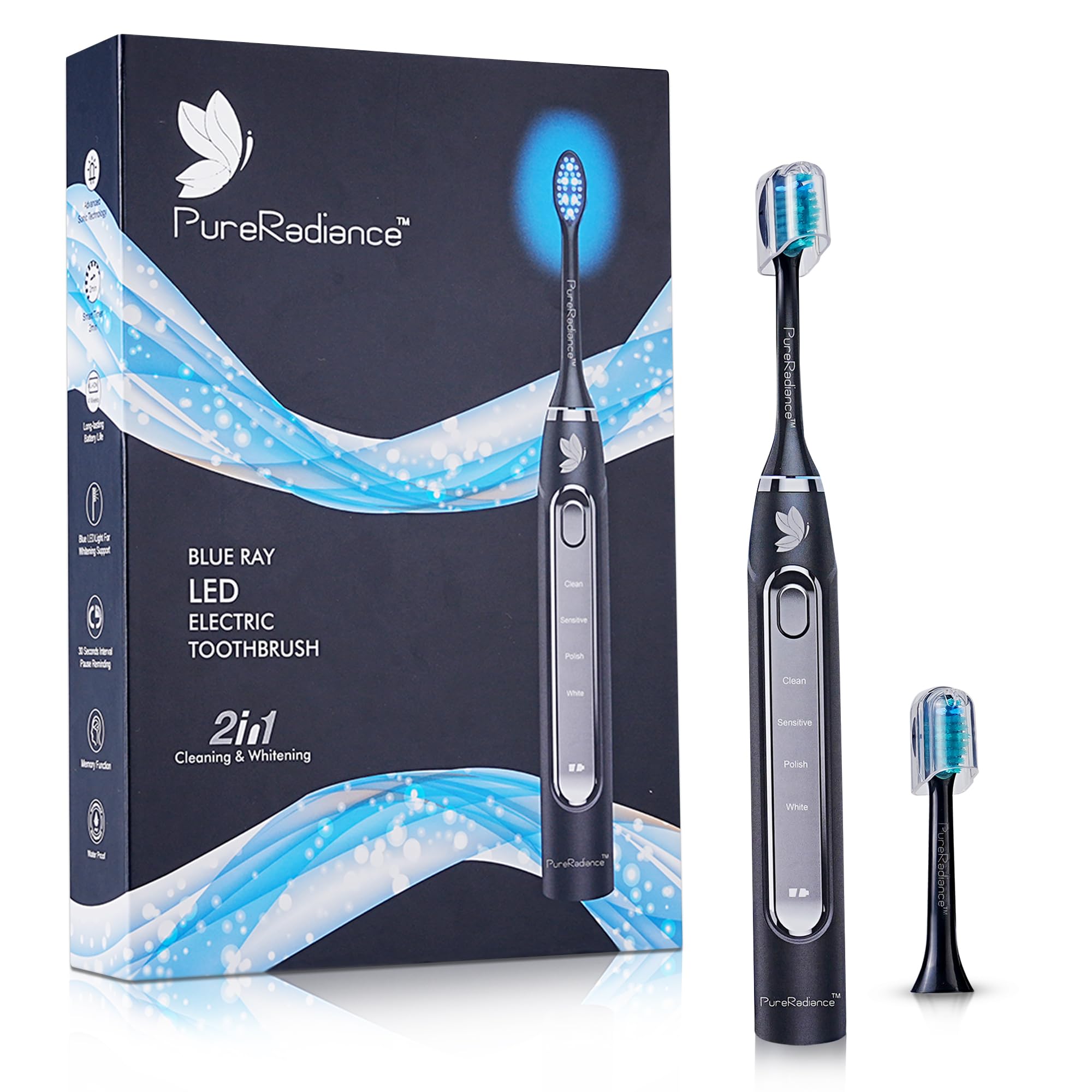 Amazon.com: PureRadiance LED Whitening Electric Toothbrush – Waterproof ...