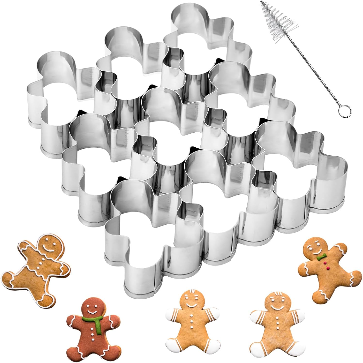 Amazon.com: Gingerbread Man Cookie Cutters, 9 Cavity Gingerbread Cookie ...