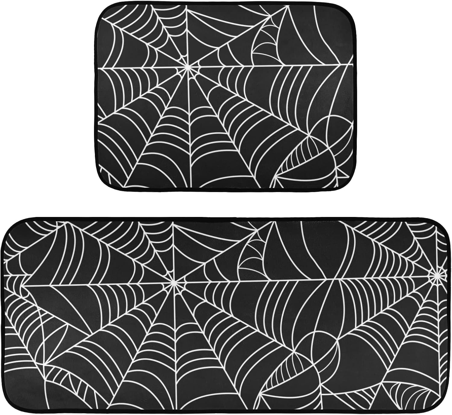 Amazon.com: CaTaKu Halloween Spider Web Kitchen Rugs Sets of 2 Non Slip ...