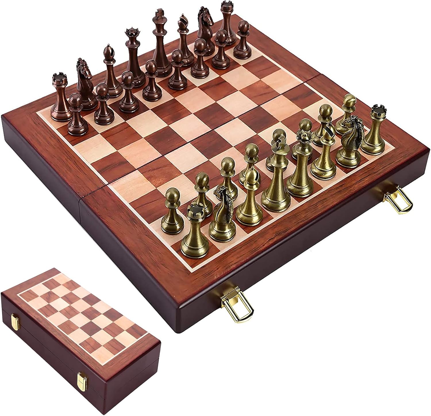 Metal Chess Set with Classic Handmade Standard Pieces Metal Chess ...