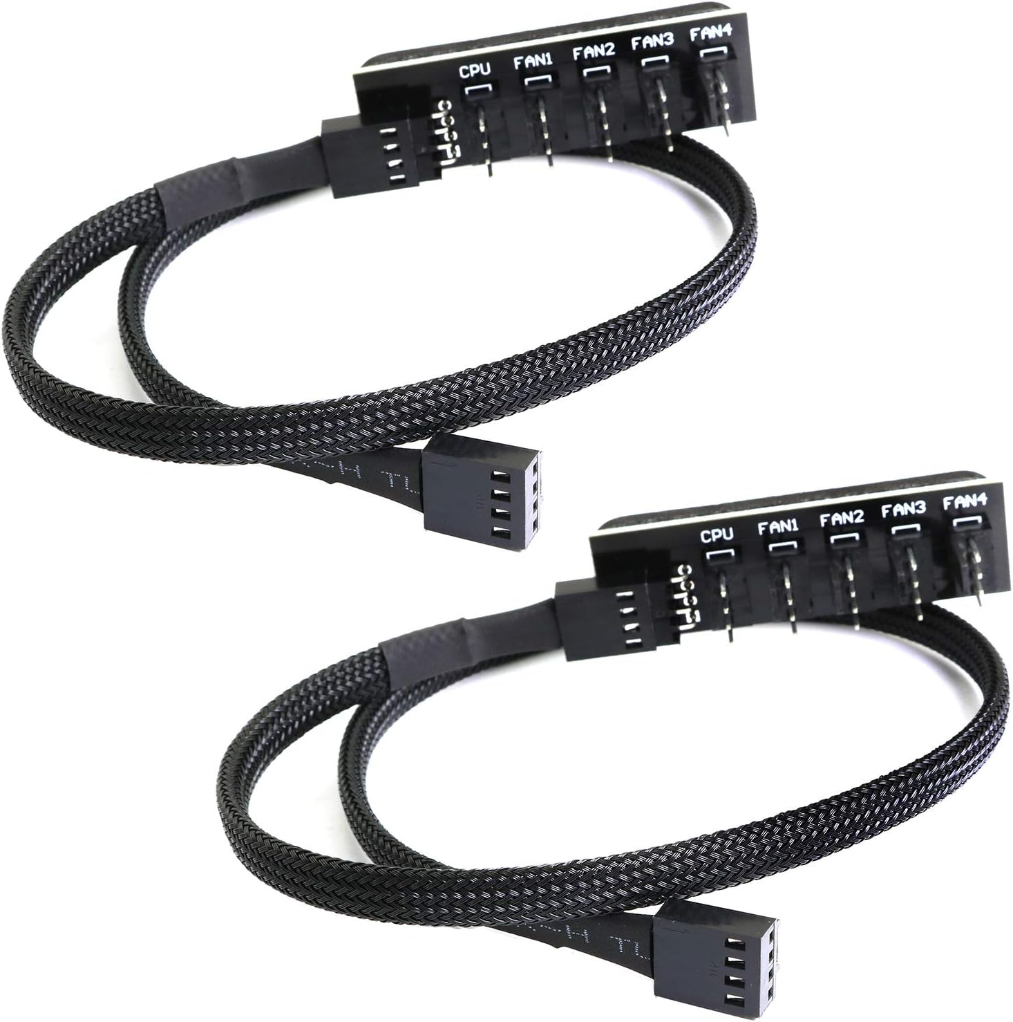 Amazon.com: DZS Elec 2pcs PC Fan Power Cable 1 Female to 5 Male 4Pin ...