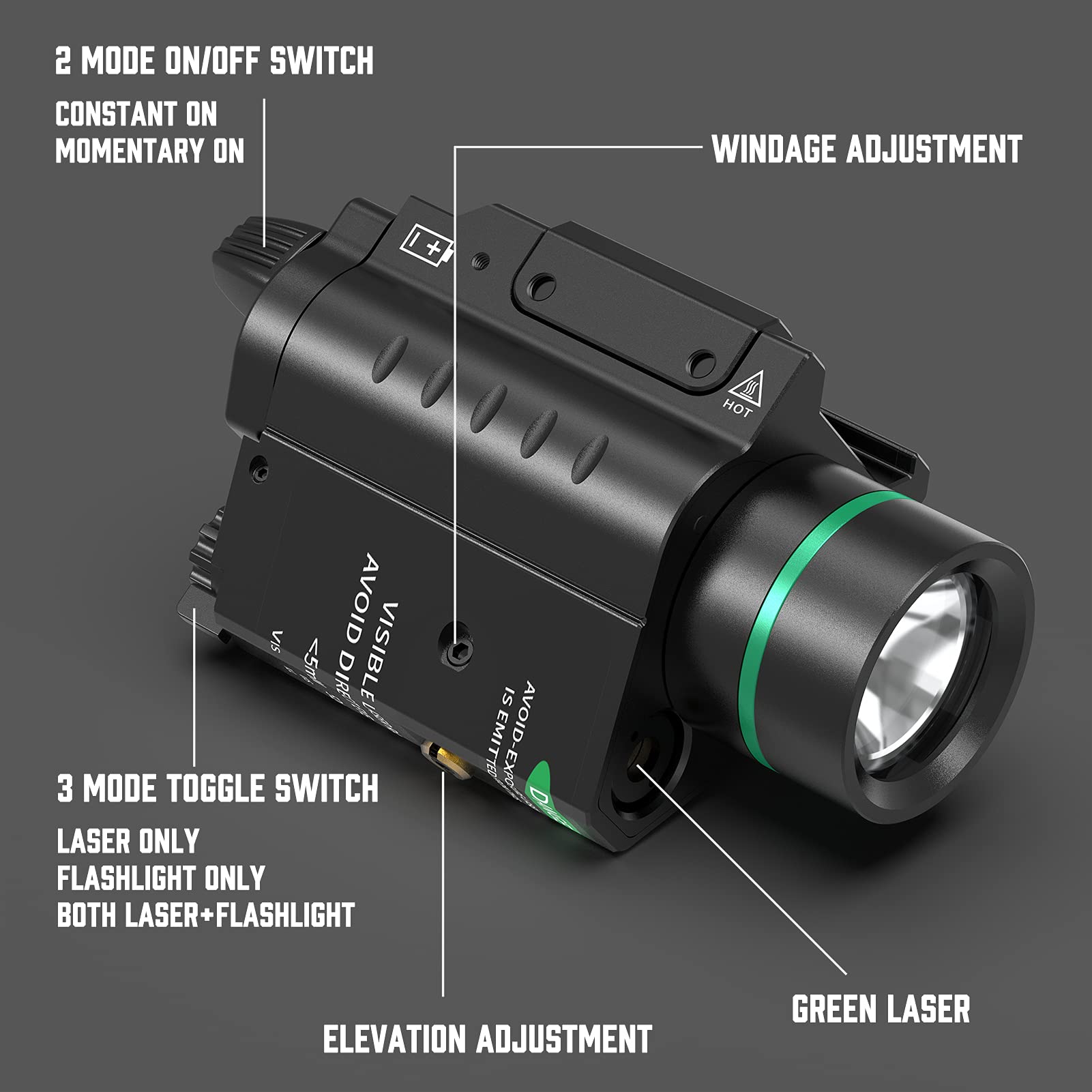 Feyachi LF-58 Green Laser Weapon Light Combo 200 Lumen...B09F9LWGVJ ...