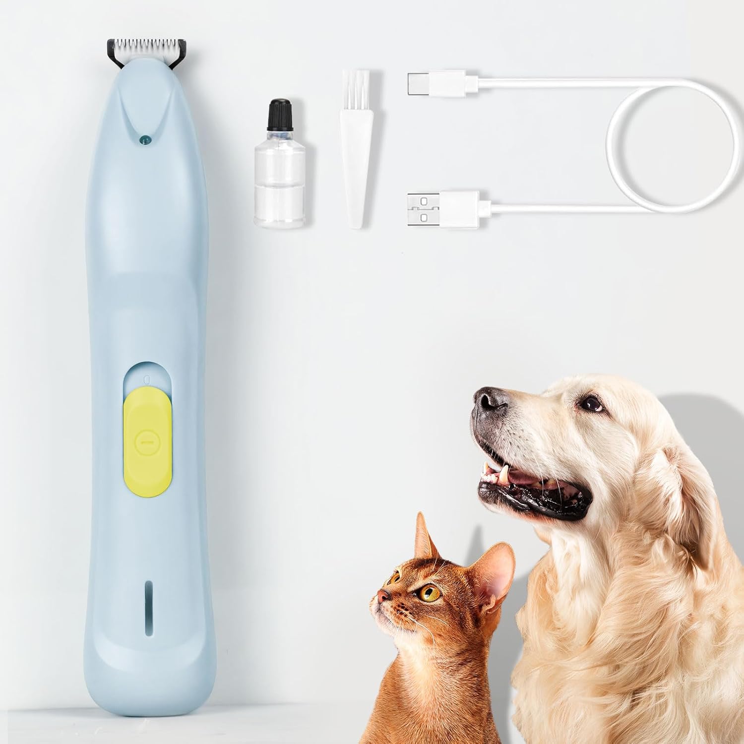 KIKETECH LED Dog Paw Trimmer - Low Noise, Cordless 2 Speed Dog Clippers ...