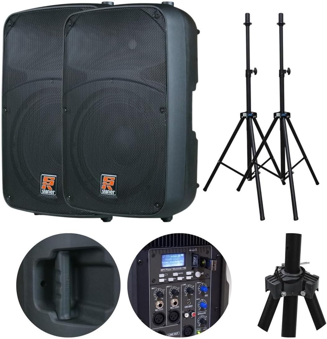 Kit 2 Caixa De Som Ativa Staner Sr315a Bluetooth 600w Rms + Tripé | Amazon.com.br