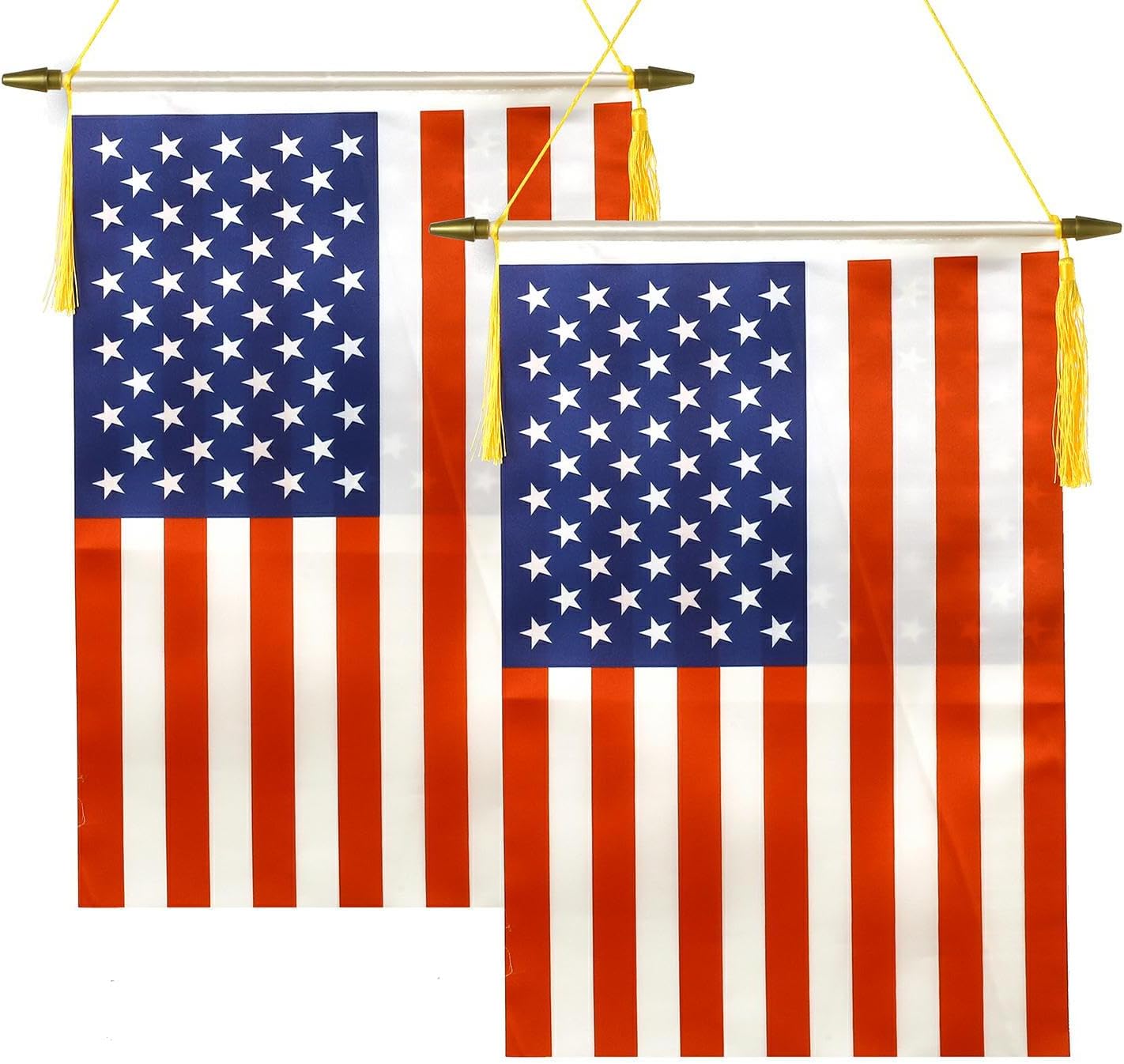 Amazon.com: CANTENDO 2 Pack American Wall Flags Banner, USA Hanging ...