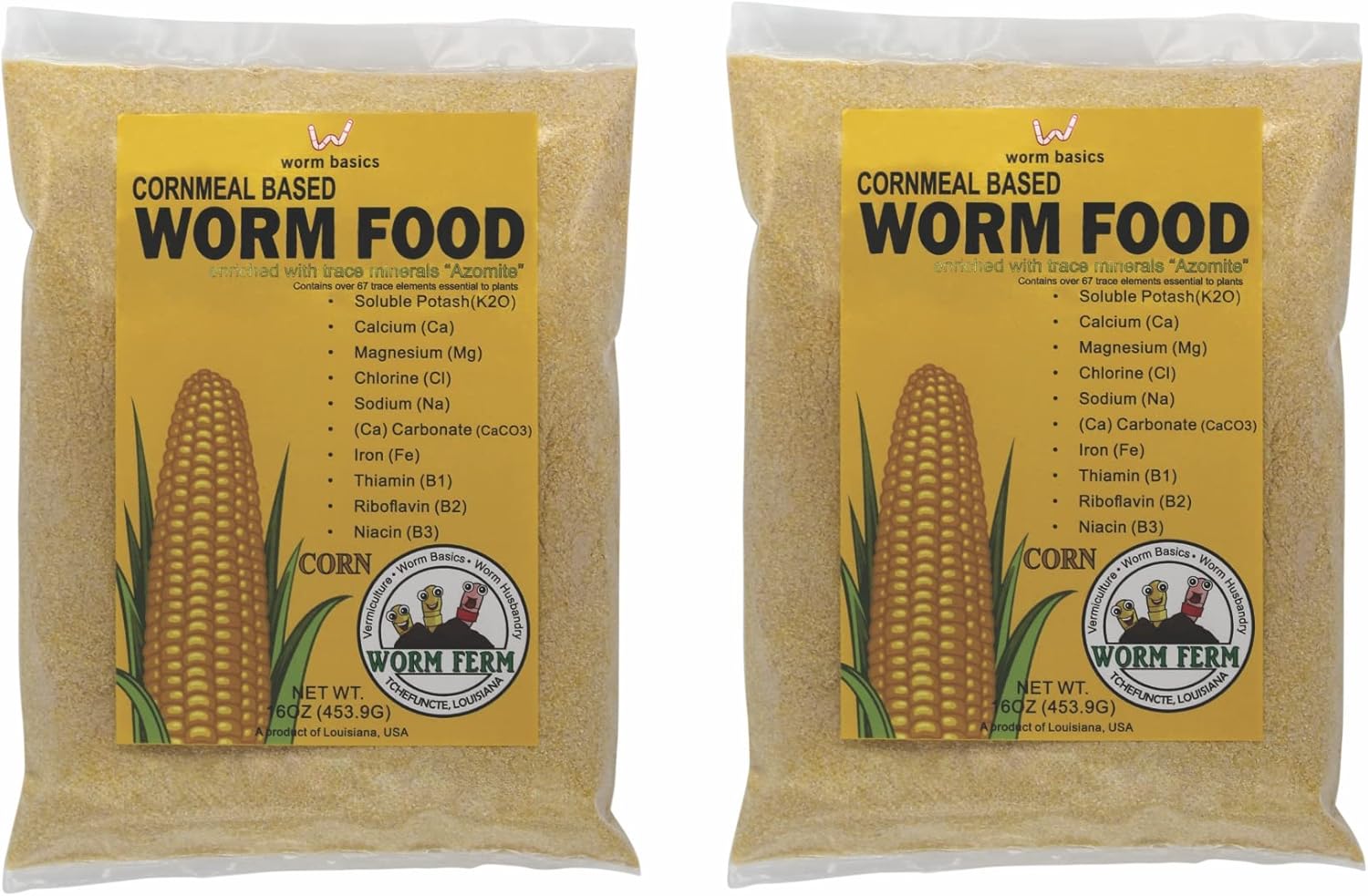 Amazon.com : Worm Basics Cornmeal Worm Food w/ Azomite Trace Minerals ...