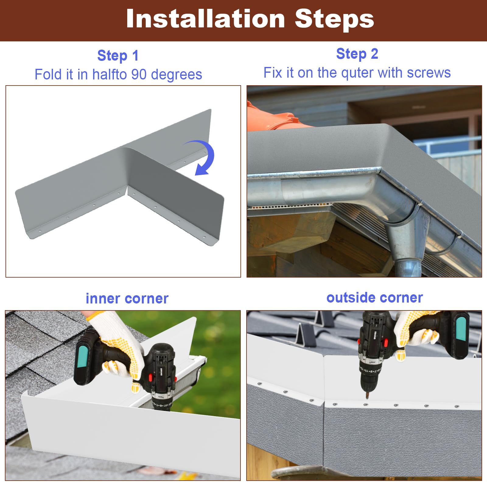 Snapklik.com : Rain Diverter Roofing Gutter Guards, 2 Pack 15.7 X 3.54 ...