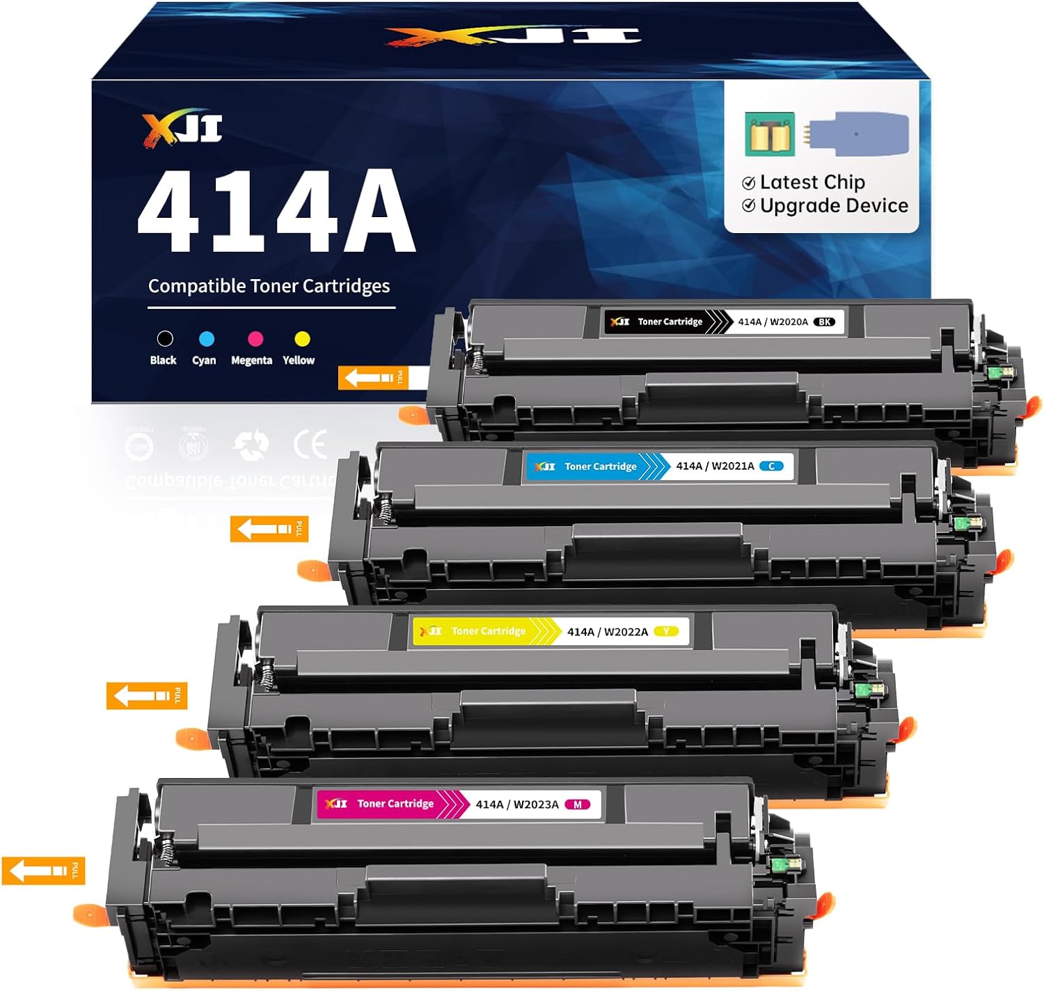 Amazon.com: XJI 414A (with Chip) Compatible Toner Cartridges ...